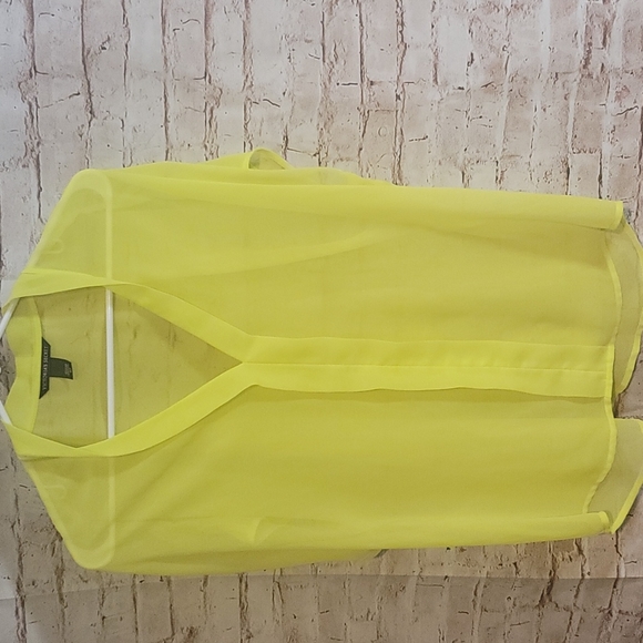 Victoria's Secret | Tops | Victorias Secret Sheer Blouse Neon Yellow ...